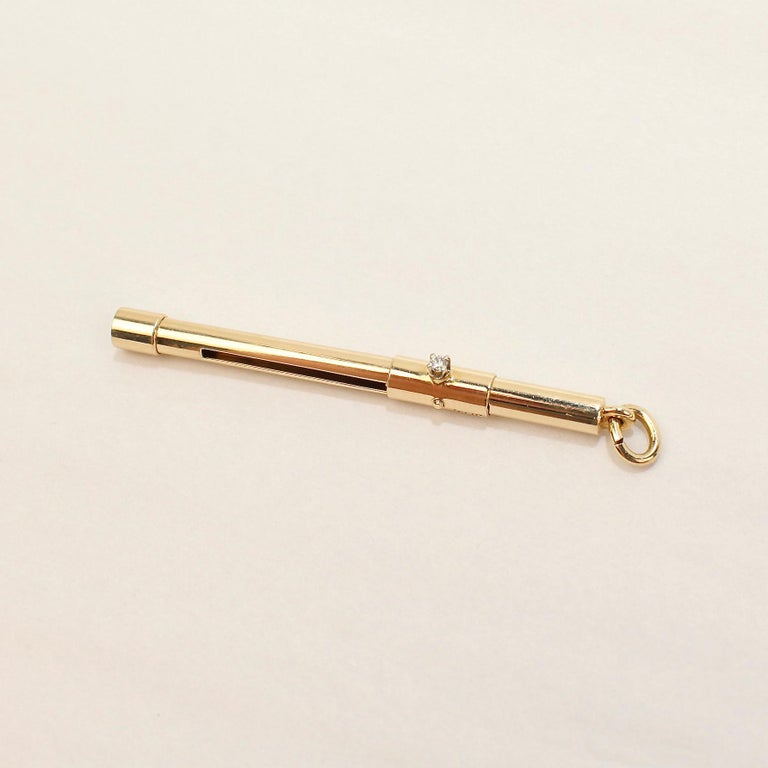 14 Karat Gold and Diamond Retractable Tooth Pick at 1stDibs | gold ...