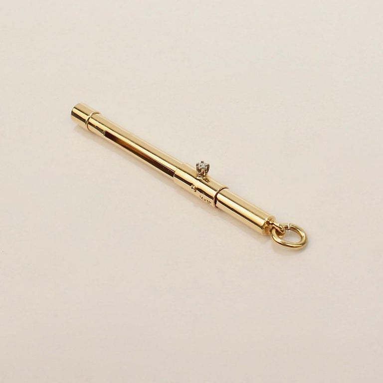 14 Karat Gold and Diamond Retractable Tooth Pick at 1stDibs | gold ...