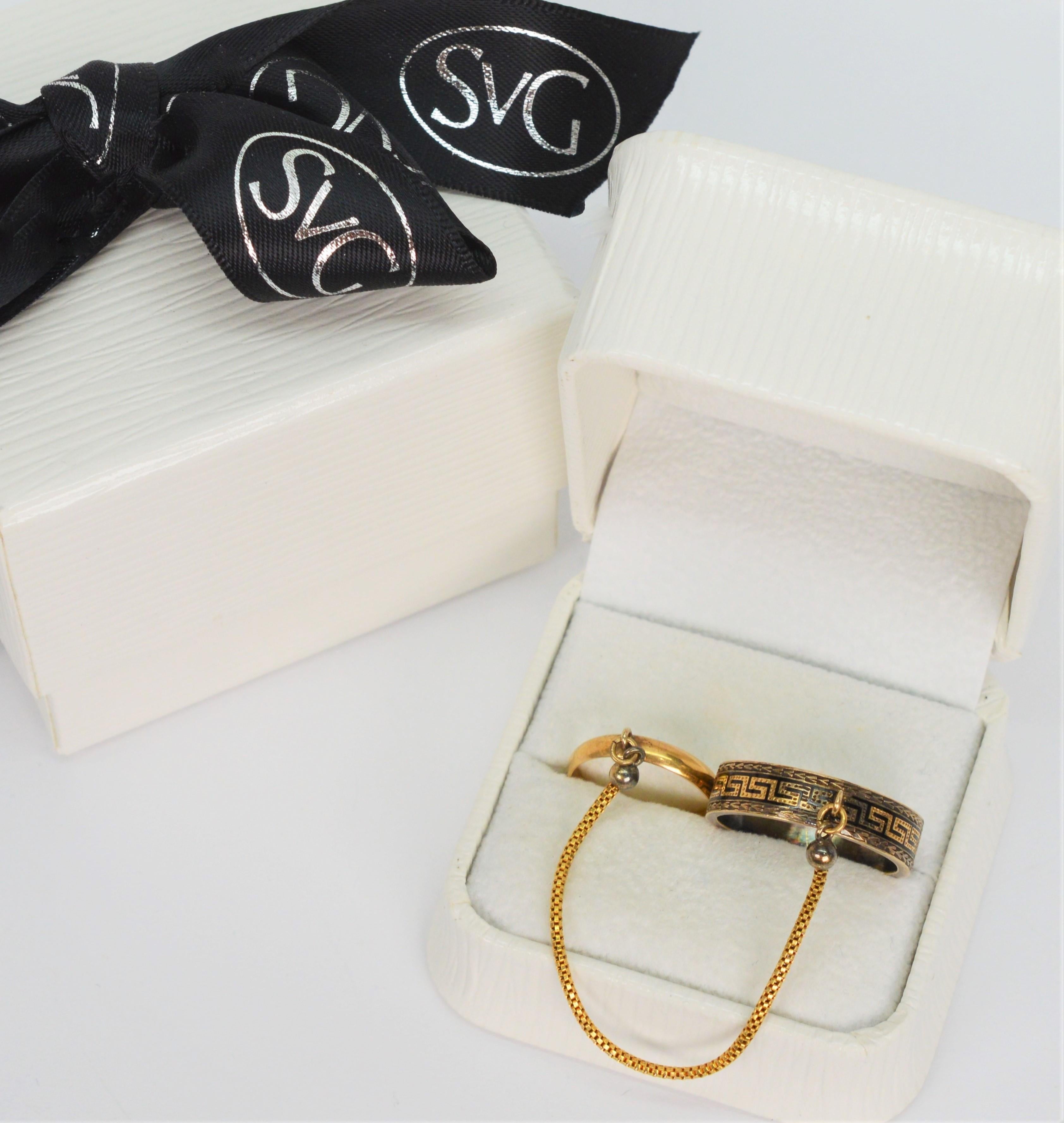 14 Karat Gold Double Handcuff Band Ring Set For Sale at 1stDibs ...