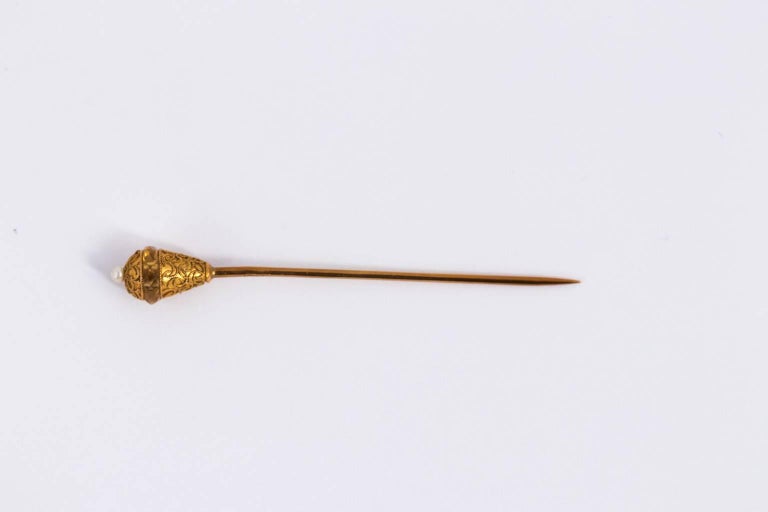 14 Karat Gold Hat Pin Set at 1stDibs