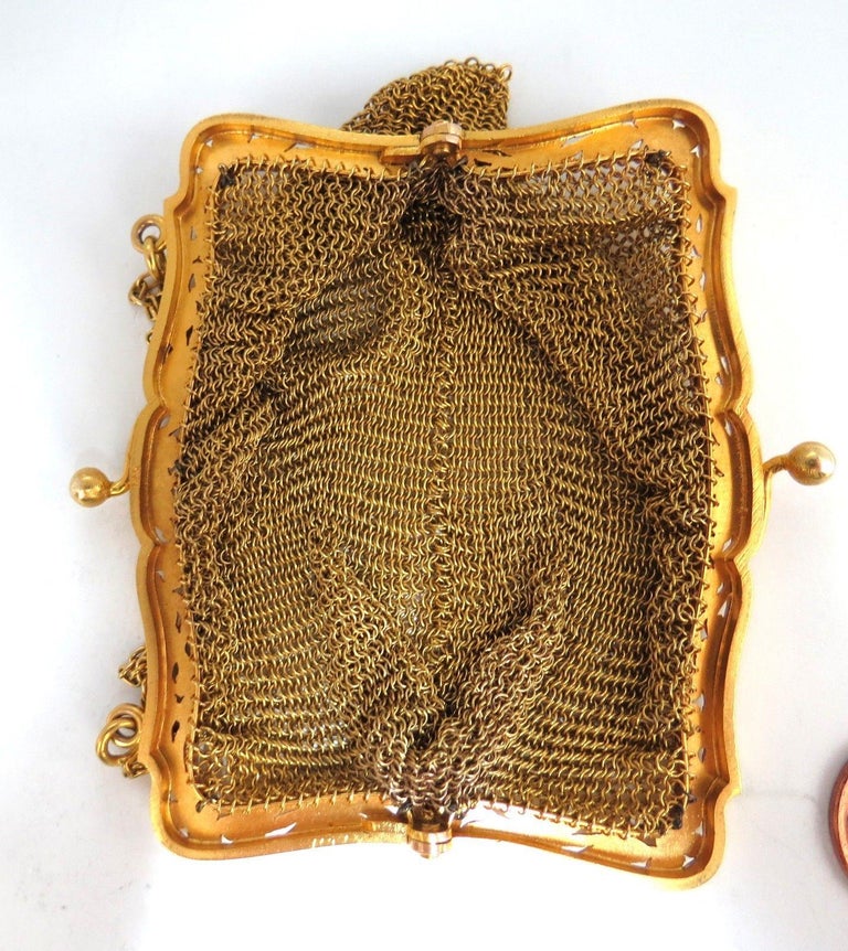 14 Karat Gold Mesh Purse Vintage Prime For Sale at 1stDibs
