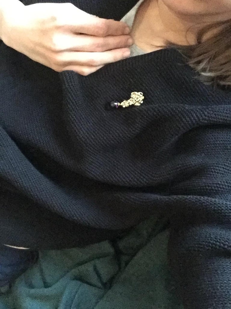 14 Karat Gold Modern Transformer Brooch with Diamonds, Feat. in Vogue ...