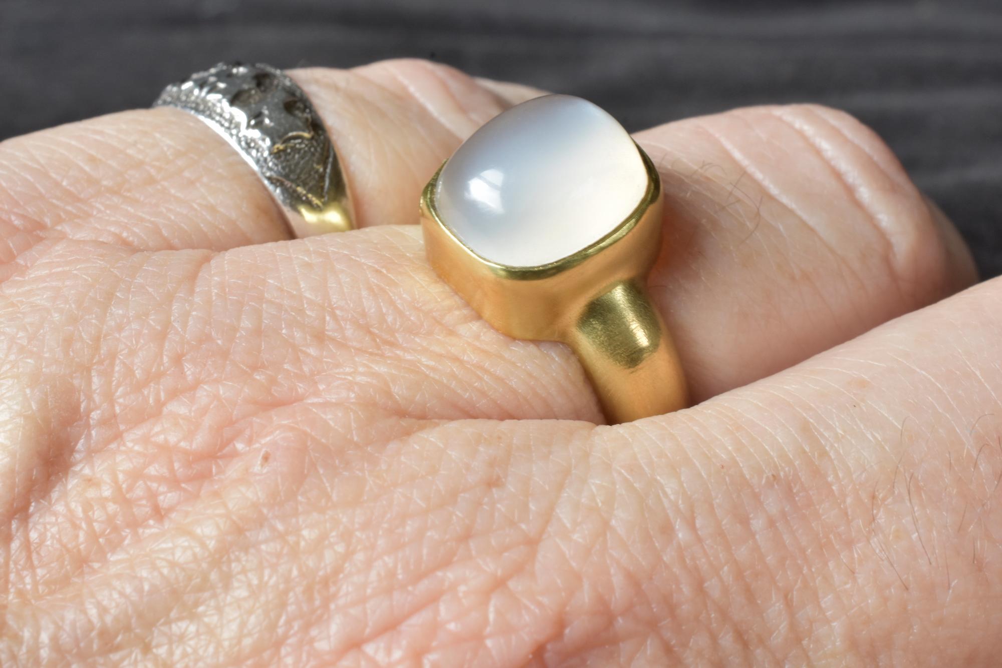 14 Karat Gold Moonstone Ring, circa 1960 at 1stDibs