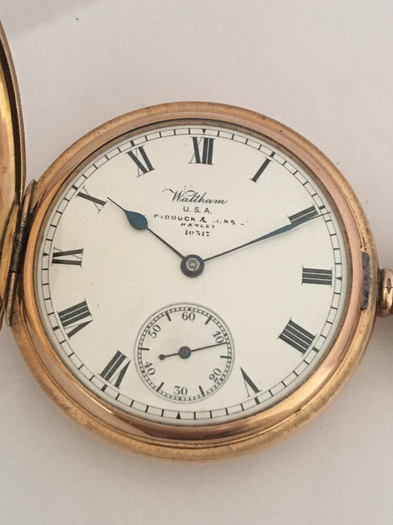 14 Karat Gold-Plated Full Hunter Dennison Case Marquis Waltham Mass ...