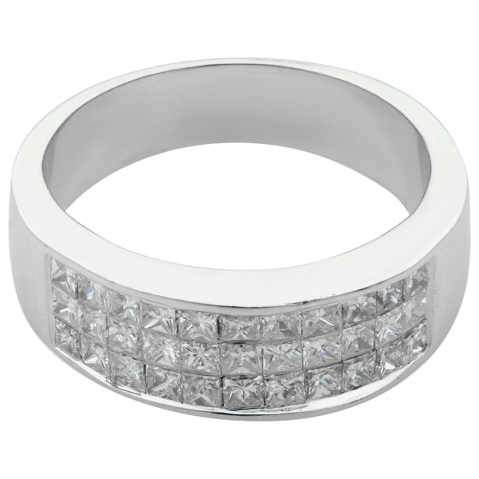 Invisible Set Princess Cut Diamond Band For Sale at 1stDibs