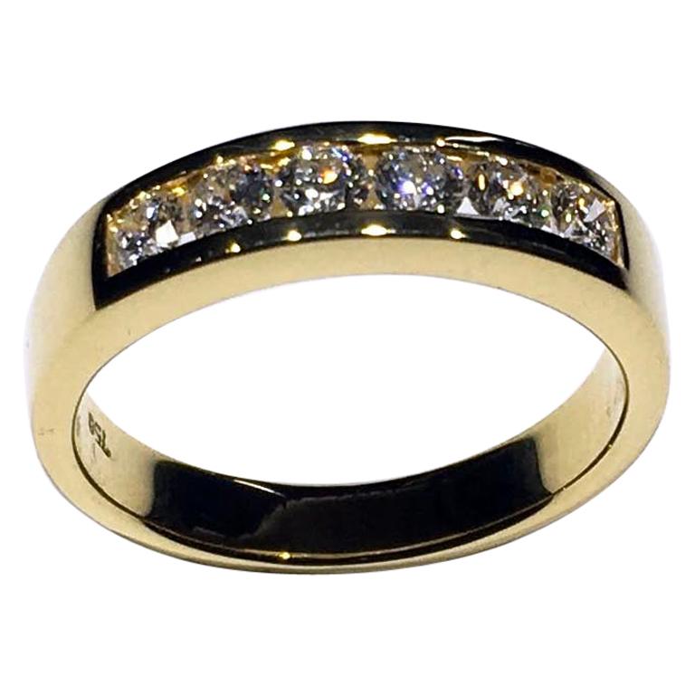 14kt 1.75 Carat 3 Row Channel Set Baguette Diamond Ring For Sale at 1stDibs