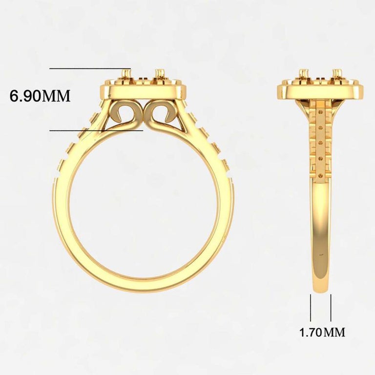 14 Karat Gold Round 5 MM Blue Sapphire Ring / 2 MM Diamond Ring ...