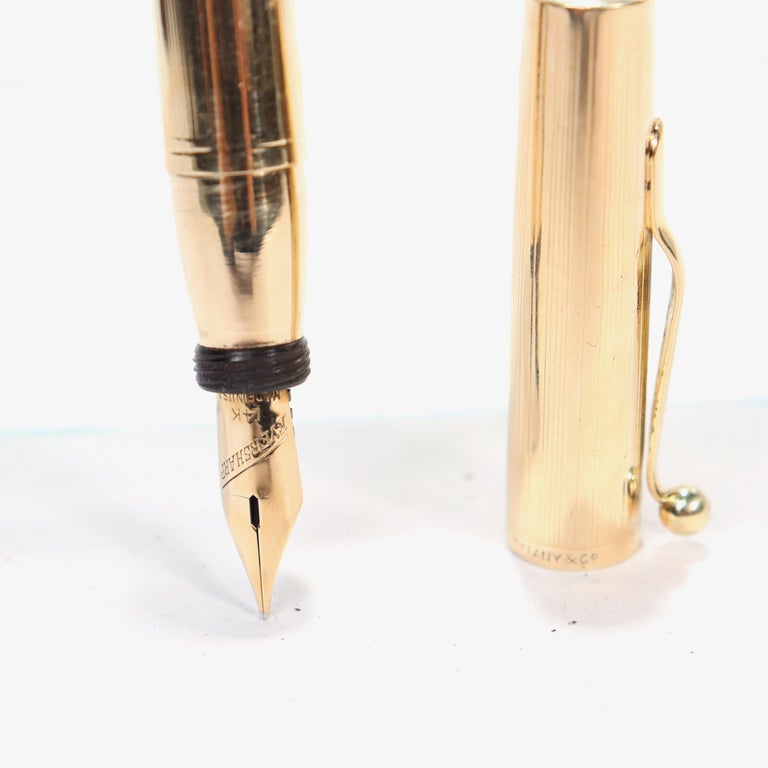 14 Karat Gold Tiffany and Co. Fountain Pen with Original Box For Sale ...
