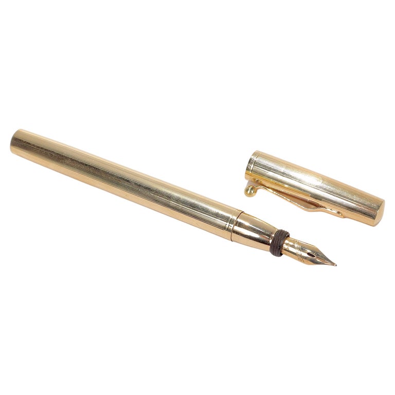 14 Karat Gold Tiffany and Co. Fountain Pen with Original Box For Sale ...