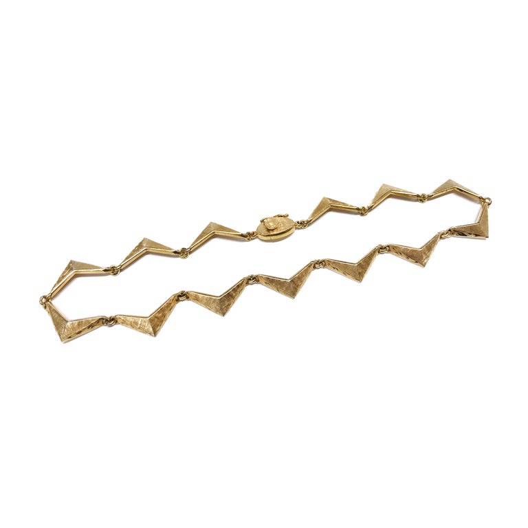 14 Karat Gold Triangle Link Necklace For Sale (Free Shipping) at ...