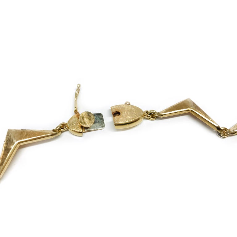 14 Karat Gold Triangle Link Necklace For Sale (Free Shipping) at ...