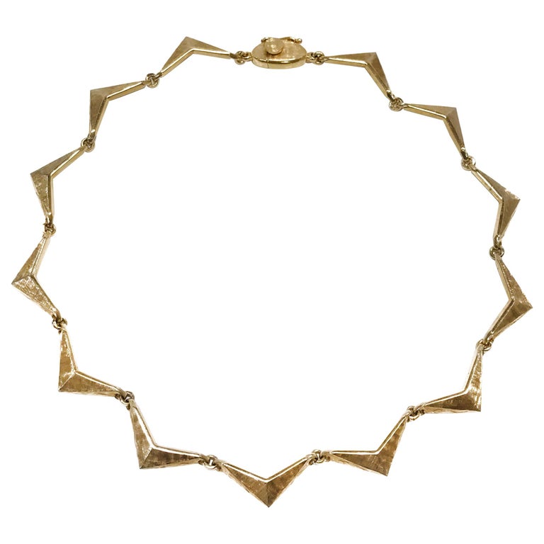 14 Karat Gold Triangle Link Necklace For Sale (Free Shipping) at ...