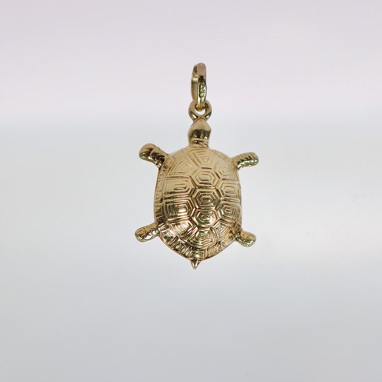 14 Karat Gold Turtle Pendant or Charm for a Bracelet For Sale at 1stDibs