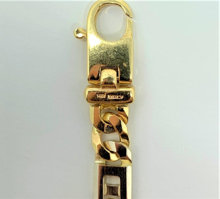 14 Karat Gold Two-Tone Figarucci Link Chain Bracelet For Sale at 1stDibs