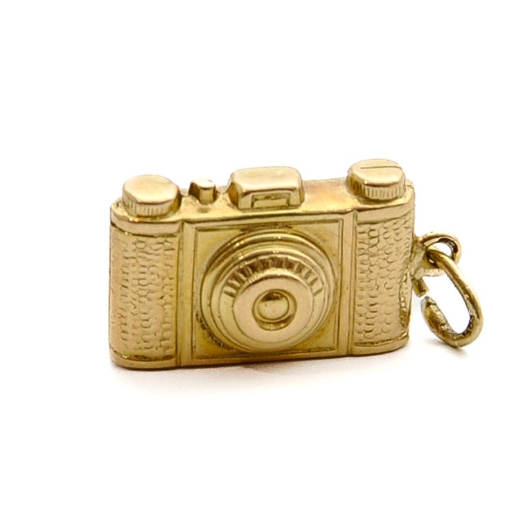 14 Karat Gold Vintage Camera Charm Pendant at 1stDibs