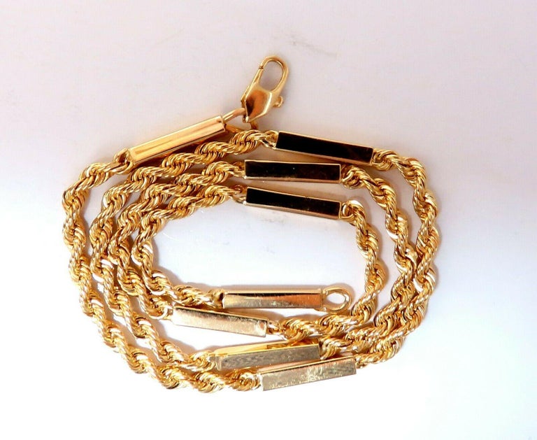 14 Karat Gold Vintage Rope and Bar Chain at 1stDibs