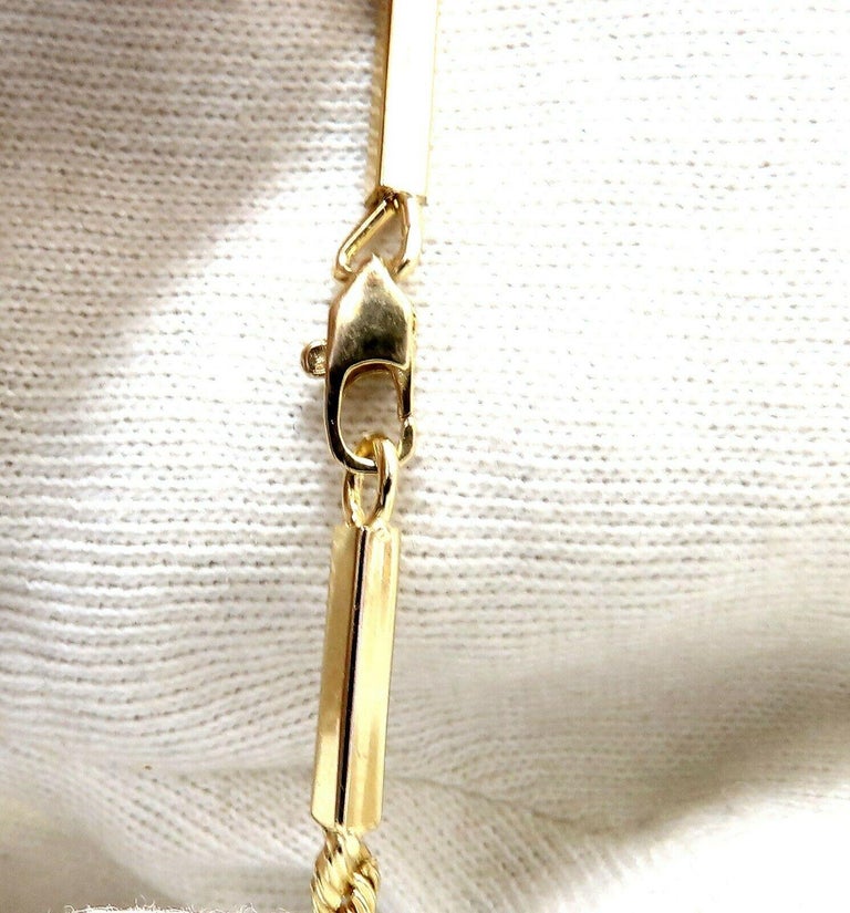 14 Karat Gold Vintage Rope and Bar Chain at 1stDibs