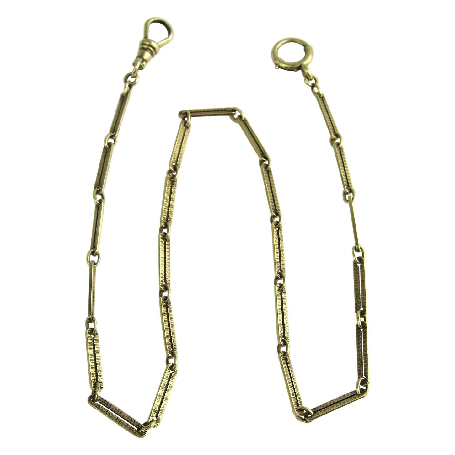 14 Karat Gold Watch Fob Chain Necklace Victorian Antique For Sale at ...