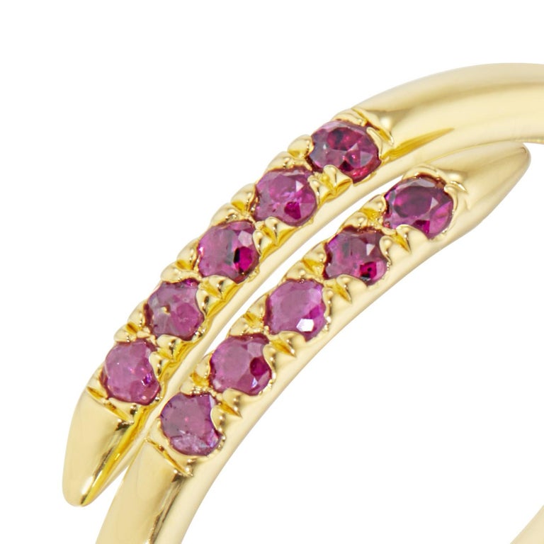 14 Karat Serpent Ring with Ruby Pave by Chee Lee New York For Sale at ...