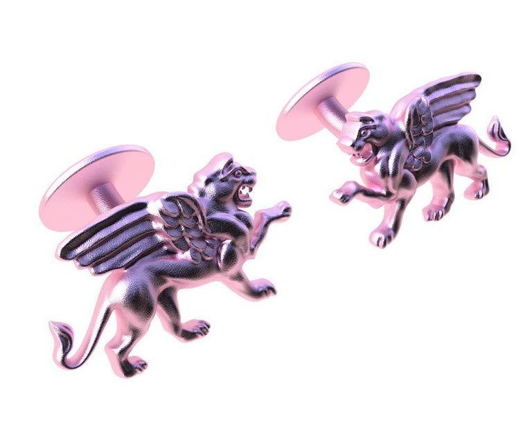 18 Karat Pink Gold Winged Griffin Cufflinks For Sale (Free Shipping) at ...