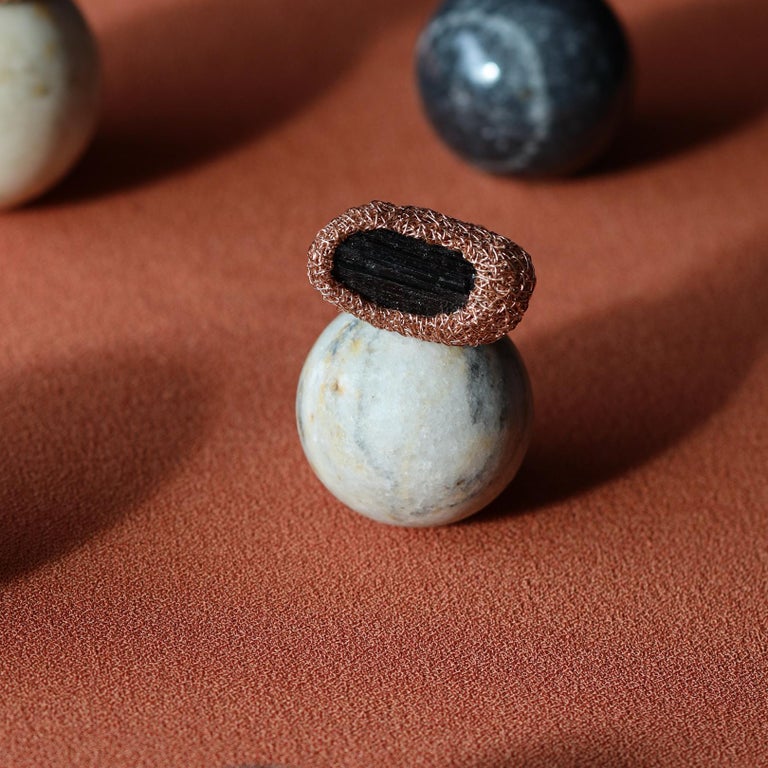 Rose Gold Black Raw Tourmaline Cocktail Ring by Sheila Westera in Stock ...