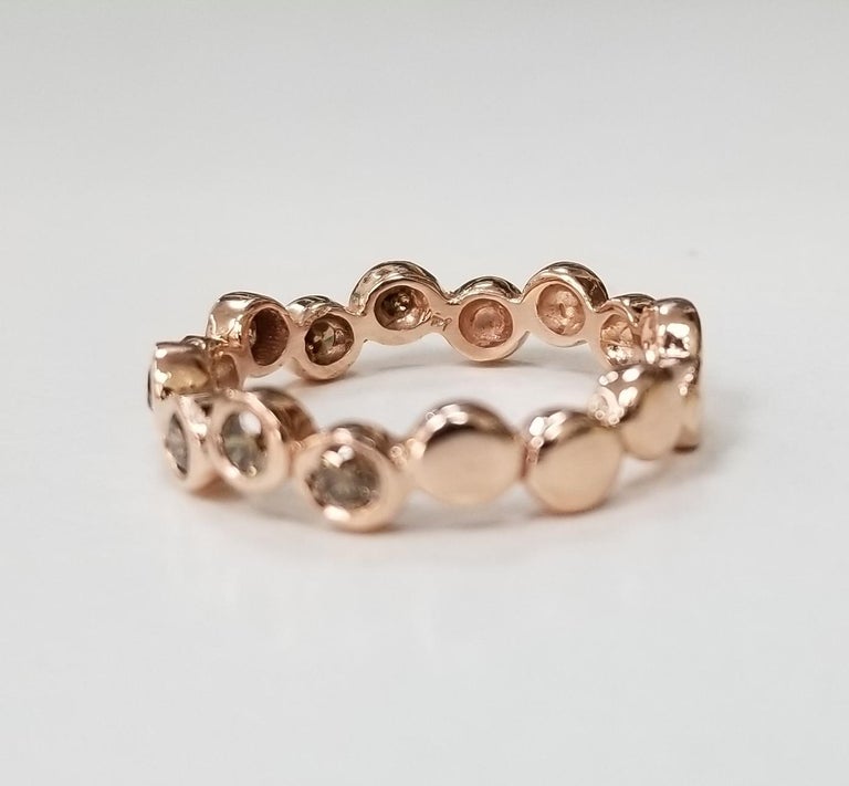 14 Karat Rose Gold "Bubble" Stackable Diamond Ring For Sale (Free Shipping) at 1stDibs