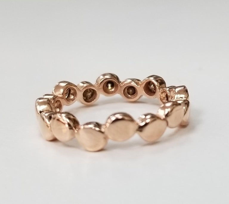14 Karat Rose Gold "Bubble" Stackable Diamond Ring For Sale (Free Shipping) at 1stDibs