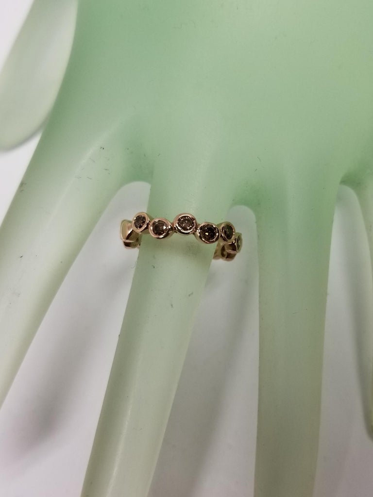 14 Karat Rose Gold "Bubble" Stackable Diamond Ring For Sale (Free Shipping) at 1stDibs