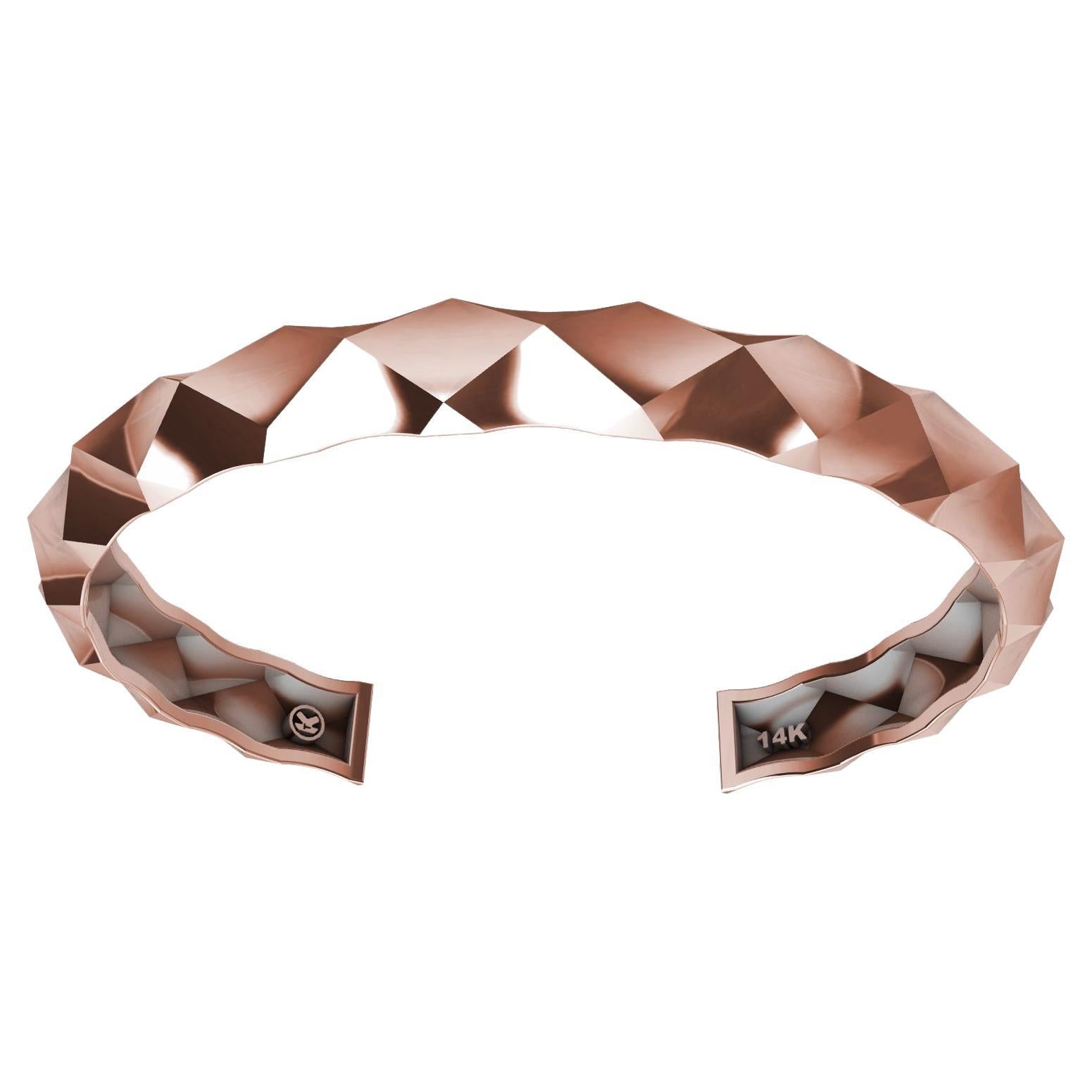 Maison Margiela Modern Rose Gold Signet Wide Cuff Bracelet at 1stDibs