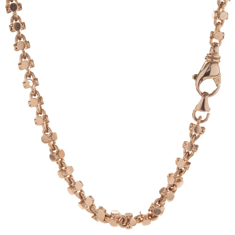 14 Karat Rose Gold Cube Set Princess Cut Diamond Cross Necklace For ...