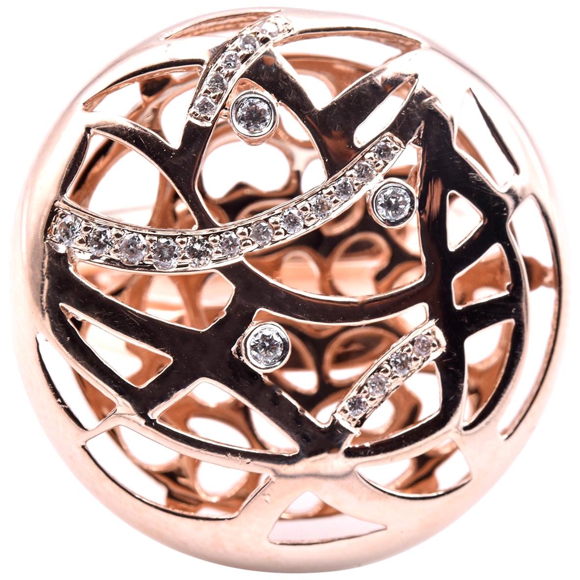 14 Karat Rose Gold Garnet Diamond Fashion Ring For Sale at 1stDibs