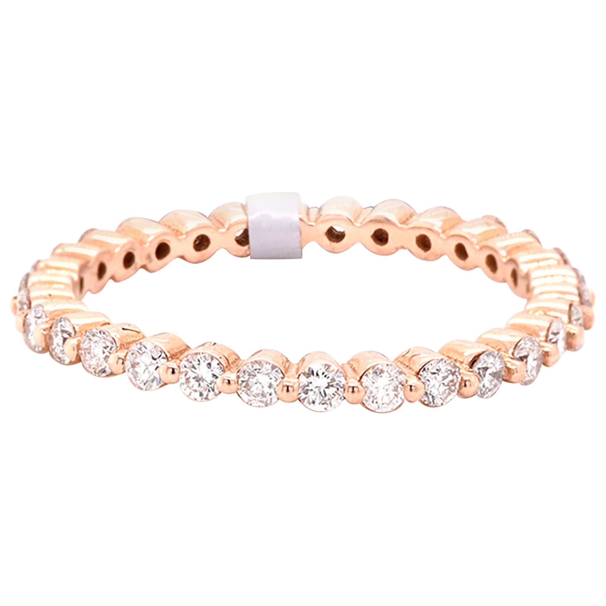 20 Karat Rose Gold Diamond Band For Sale at 1stDibs