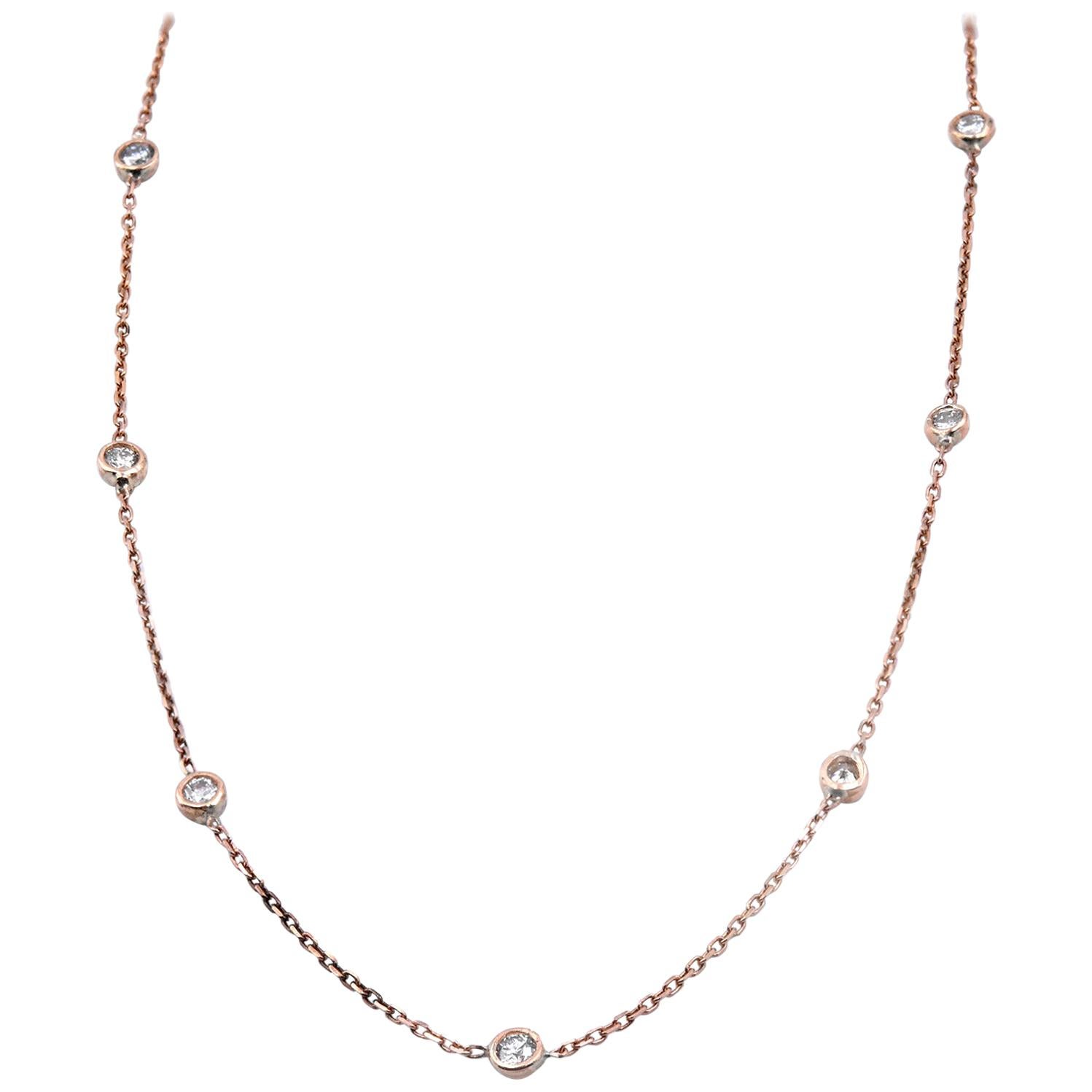Beauvince Drops of Jupiter Diamond Necklace in Rose Gold For Sale at ...