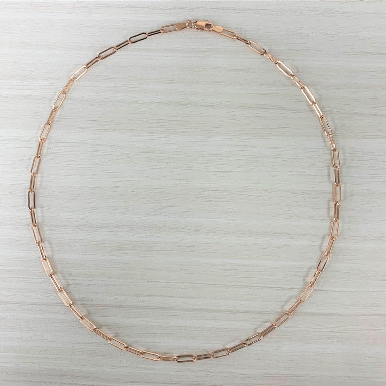 14 Karat Rose Gold Link Paperclip Chain Necklace - 18 inches, Made in ... 14 Karat Rose Gold Link Paperclip Chain Necklace - 18 inches, Made in ...