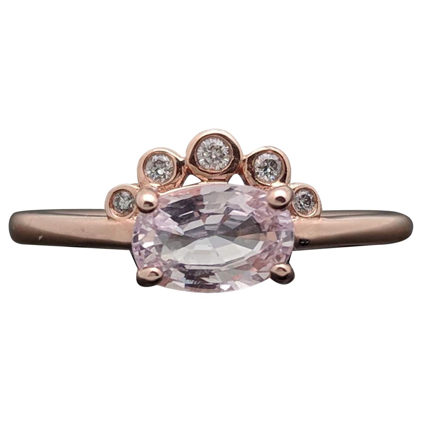 Antique Edwardian, German, 14 Carat Rose Gold, Pink Sapphire and ...