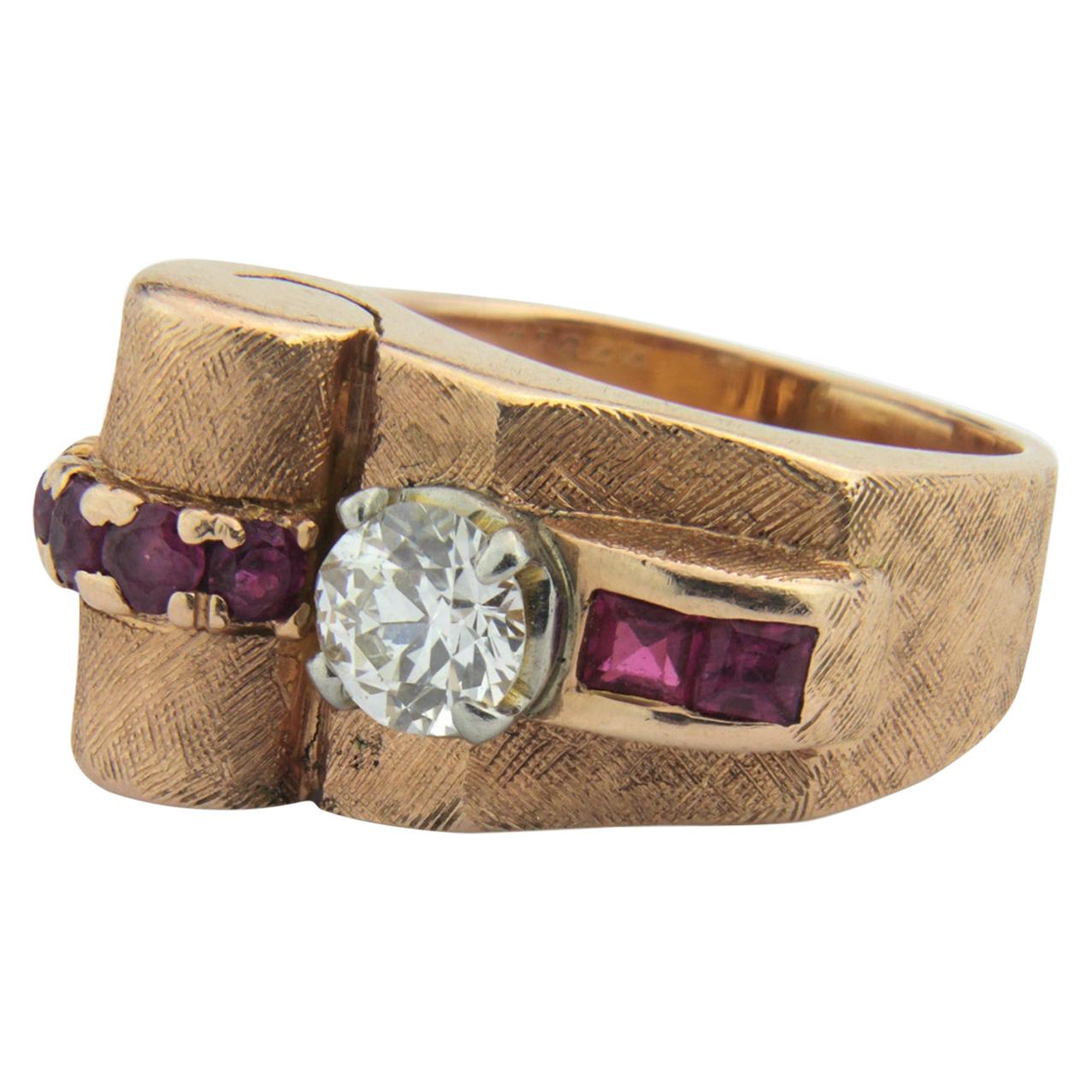 A Victorian Ruby and Diamond Tudor Rose Ring at 1stDibs