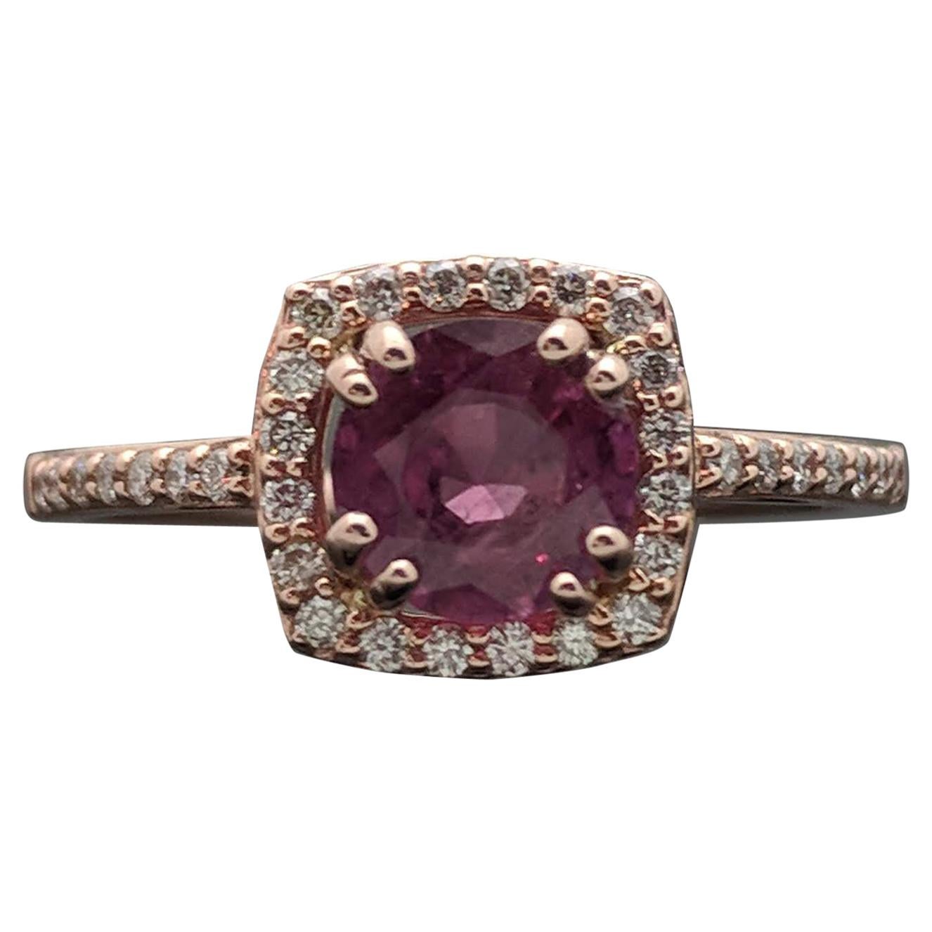 Vintage 10 Karat Rose Gold Ruby and Pearl Ring Etruscan Style For Sale ...