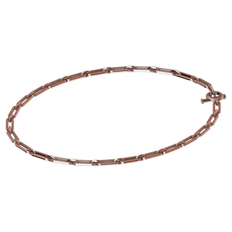 14 Karat Rose Gold Small Link Chain Necklace For Sale at 1stDibs