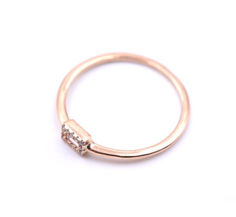 14 Karat Rose Gold Stackable Diamond Fashion Ring For Sale at 1stDibs