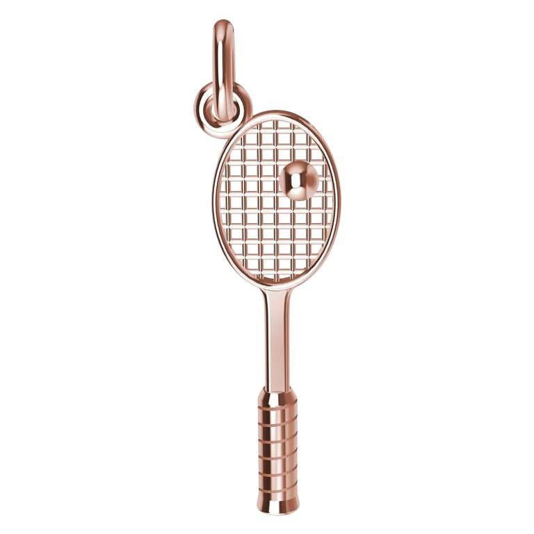 14 Karat Rose Gold Tennis Racket Charm For Sale at 1stDibs