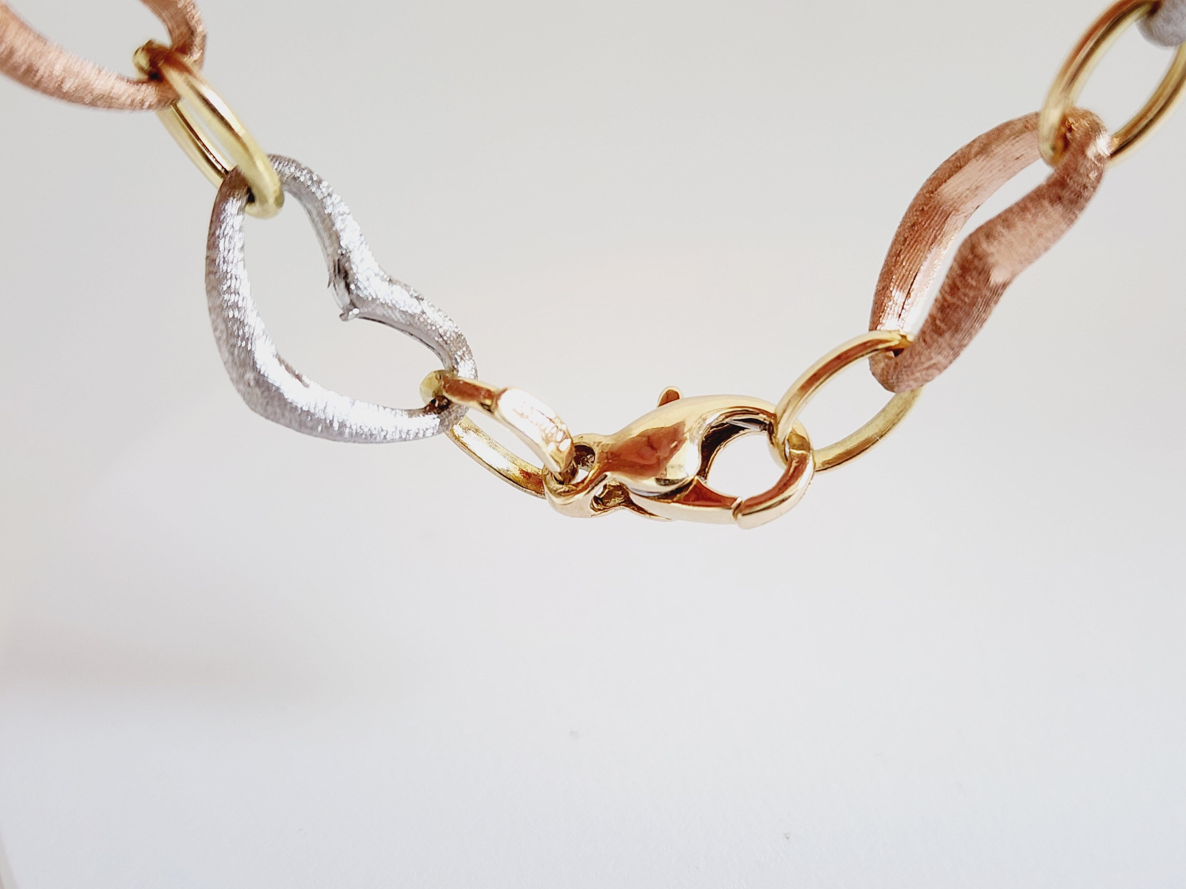 14 Karat Tri Color Gold Italian Bracelet For Sale at 1stDibs | 14 kt ...