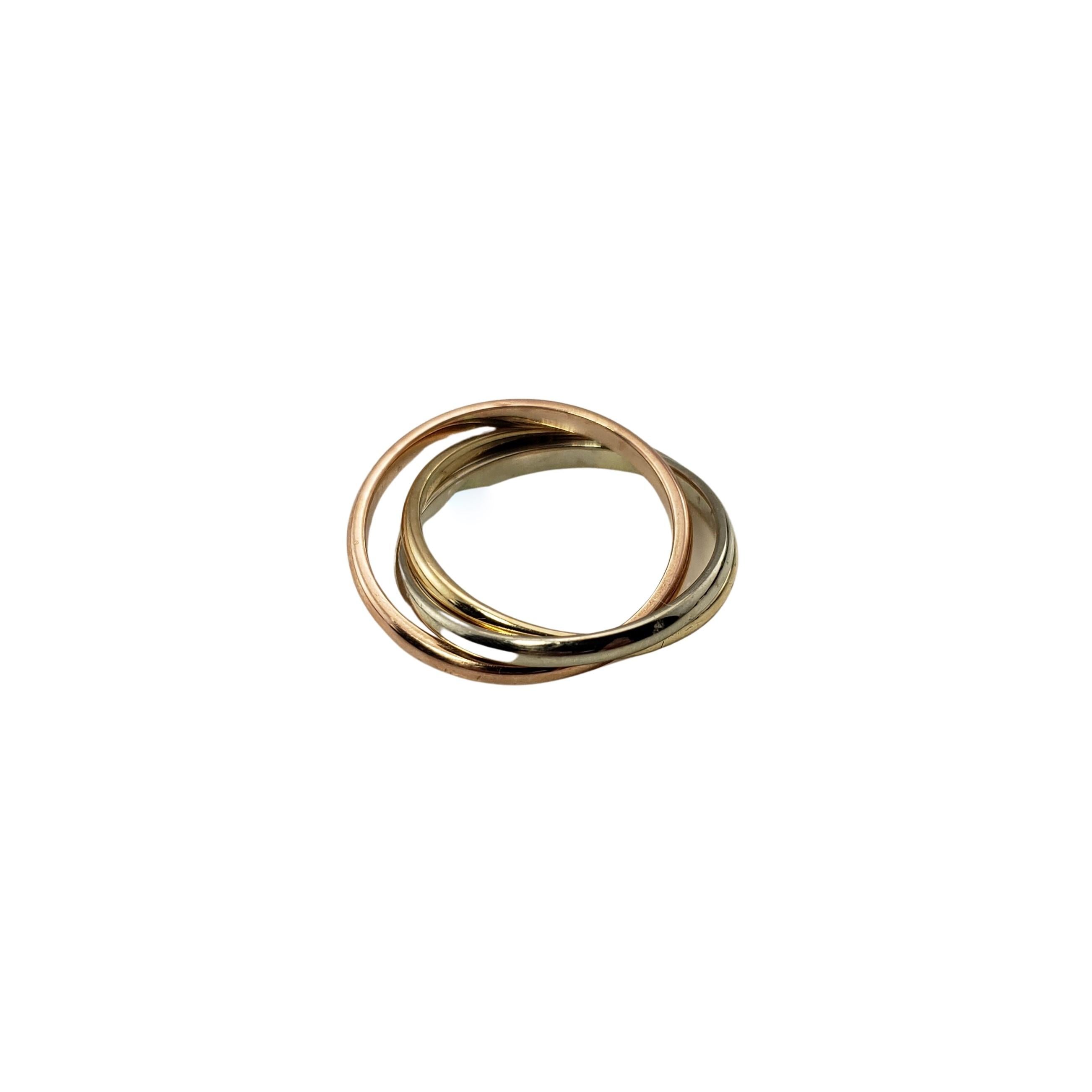 14 Karat Tricolor Rolling Ring at 1stDibs