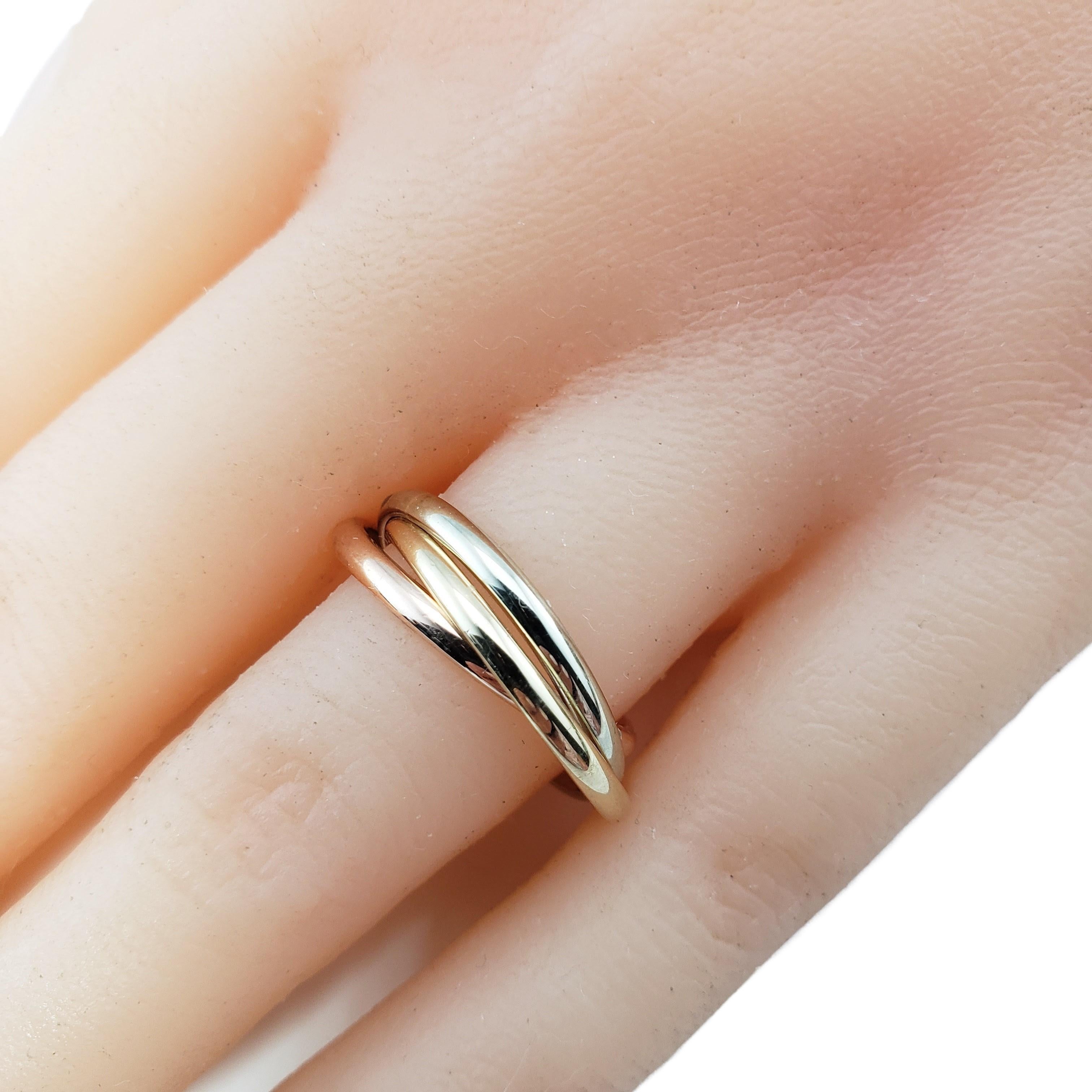 14 Karat Tricolor Rolling Ring at 1stDibs
