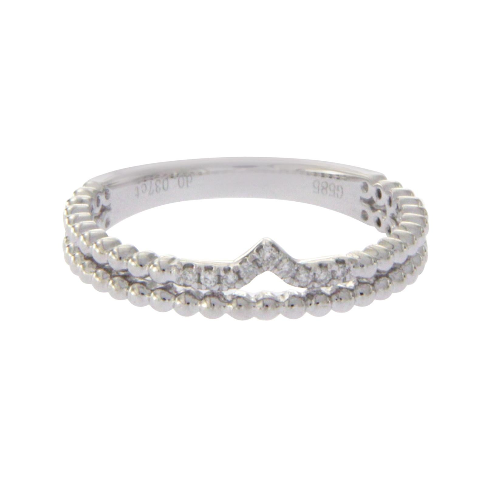 14 Karat Yellow Gold 0.03 Carat Diamonds Fancy Chevron Band Ring For ...