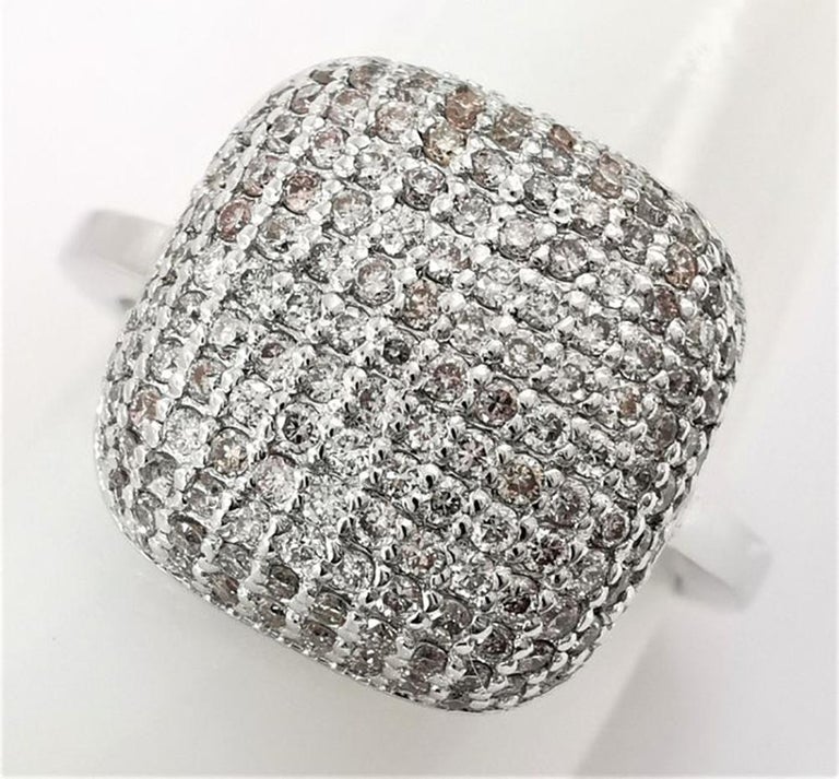 14 Karat White Gold 1.22 Carat Pink Diamonds Designer Cocktail ...