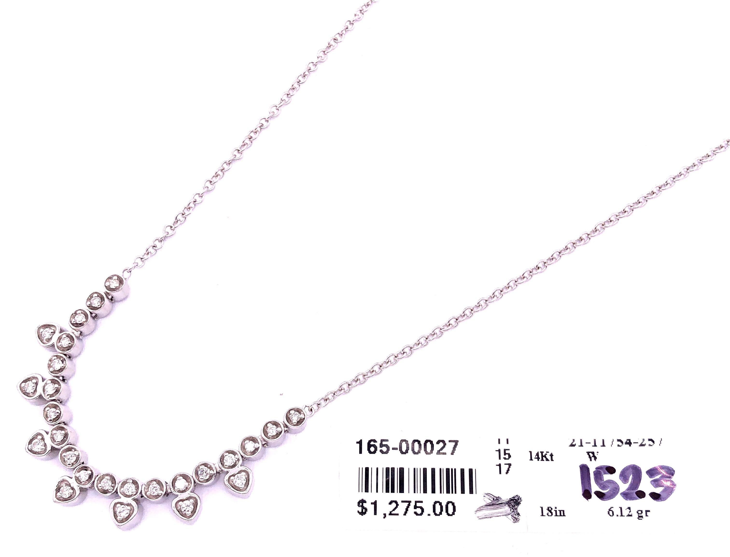 14 Karat White Gold Fancy Necklace with Diamonds For Sale at 1stDibs ...