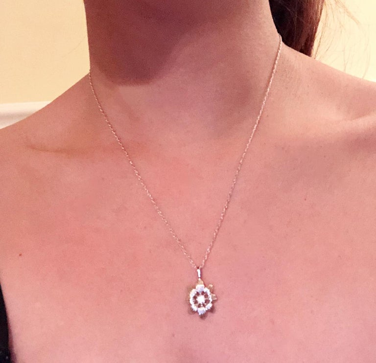14 Karat White Gold Necklace With Diamond For Sale At 1stdibs 14k White Gold Necklace With 