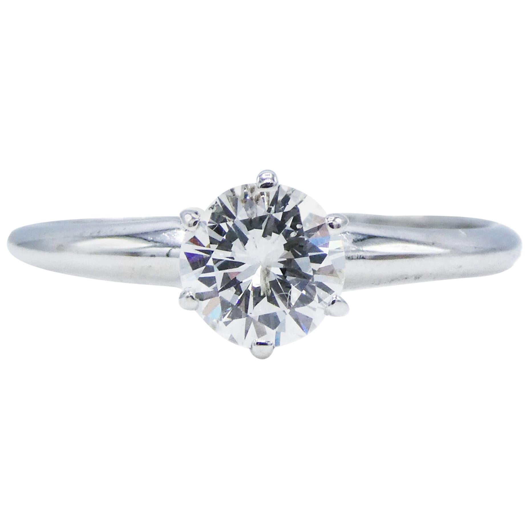 1960s Cartier 14 Karat White Gold Solitaire Diamond Engagement Ring 1. ...