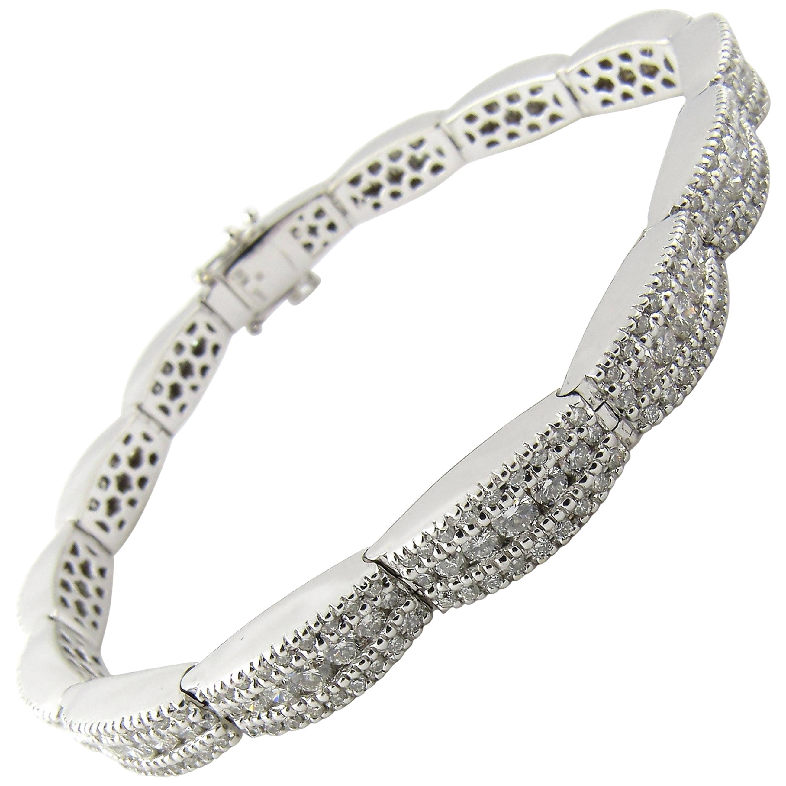 ANTONINI Gold And Diamond Open Link Bracelet at 1stDibs