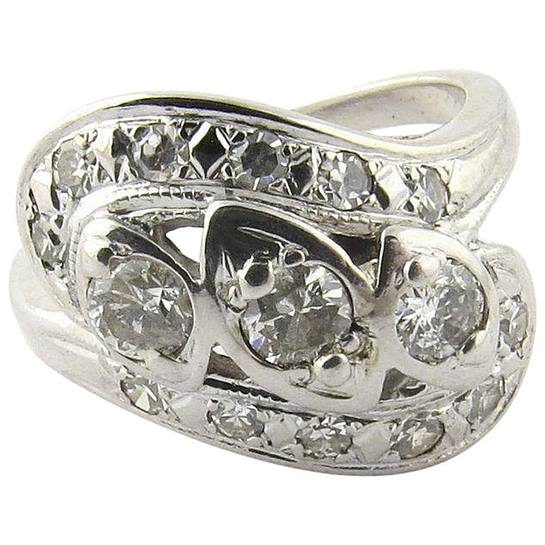 14 Karat White Gold .80 Carat Diamond Dinner Ring at 1stDibs